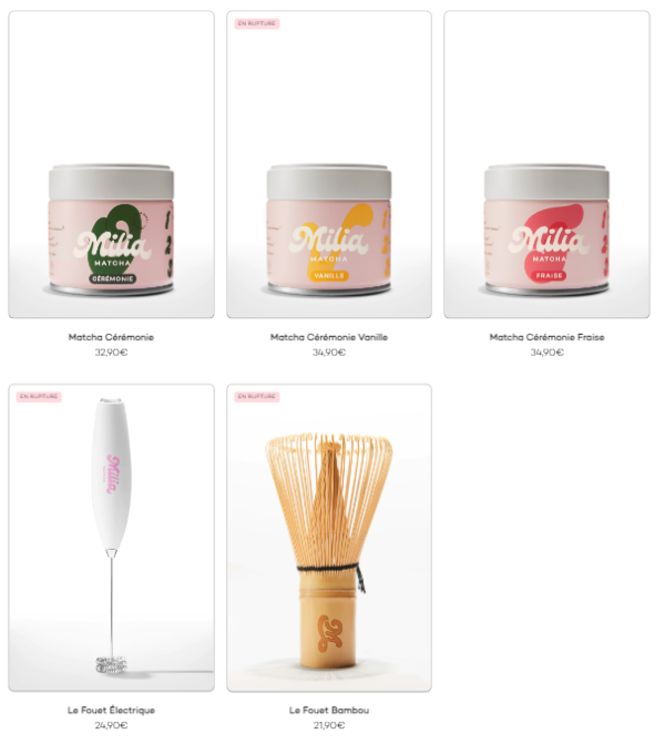 Milia Matcha, la marque de matcha aromatisé lancée par la YouTubeuse ...