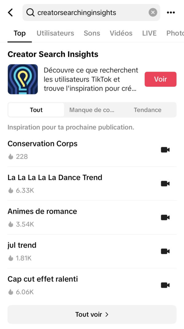 Qu'est-ce que le Creator Search Insights sur TikTok? - Les Gens d'Internet